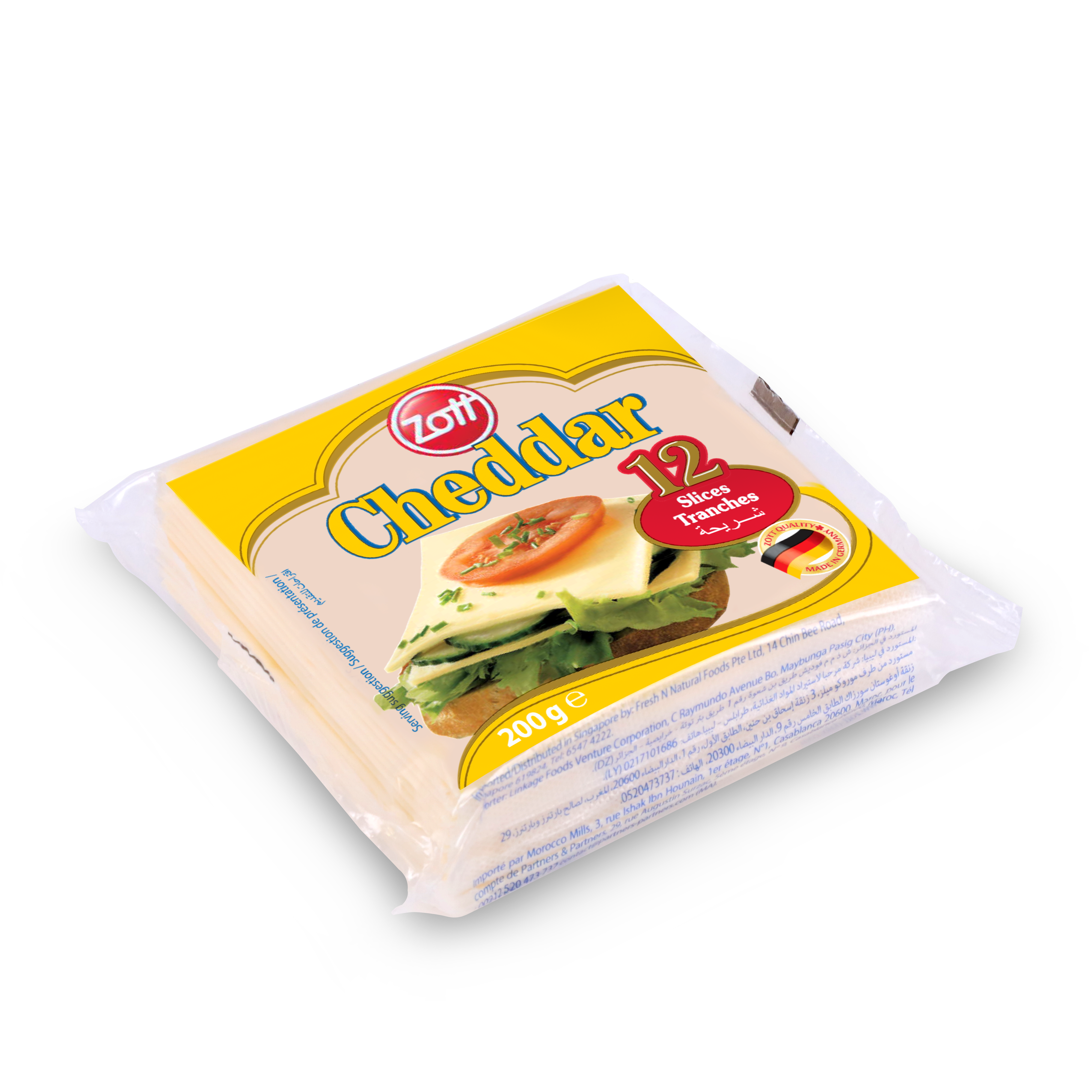 PROCESSED CHEESE SLICES 200G – CHEDDAR – Moussallem Group